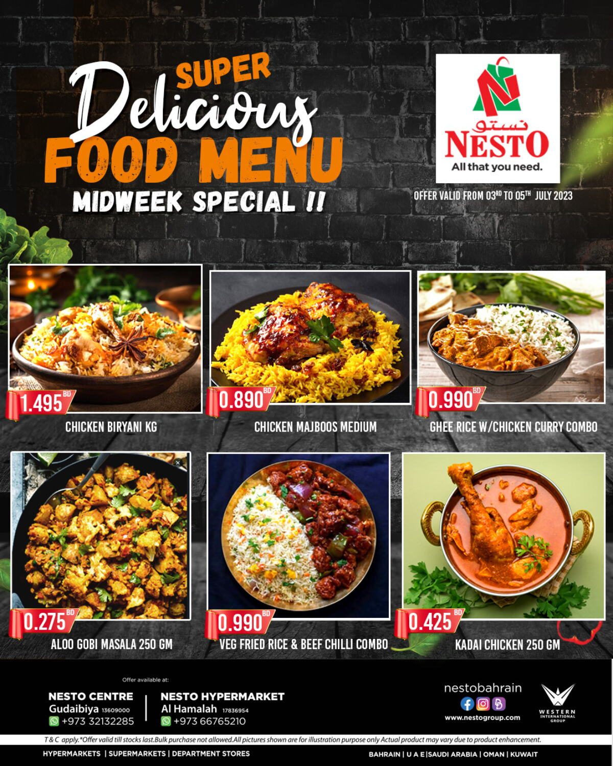 NESTO Super Delicious Food Menu in Bahrain. Till 5th July