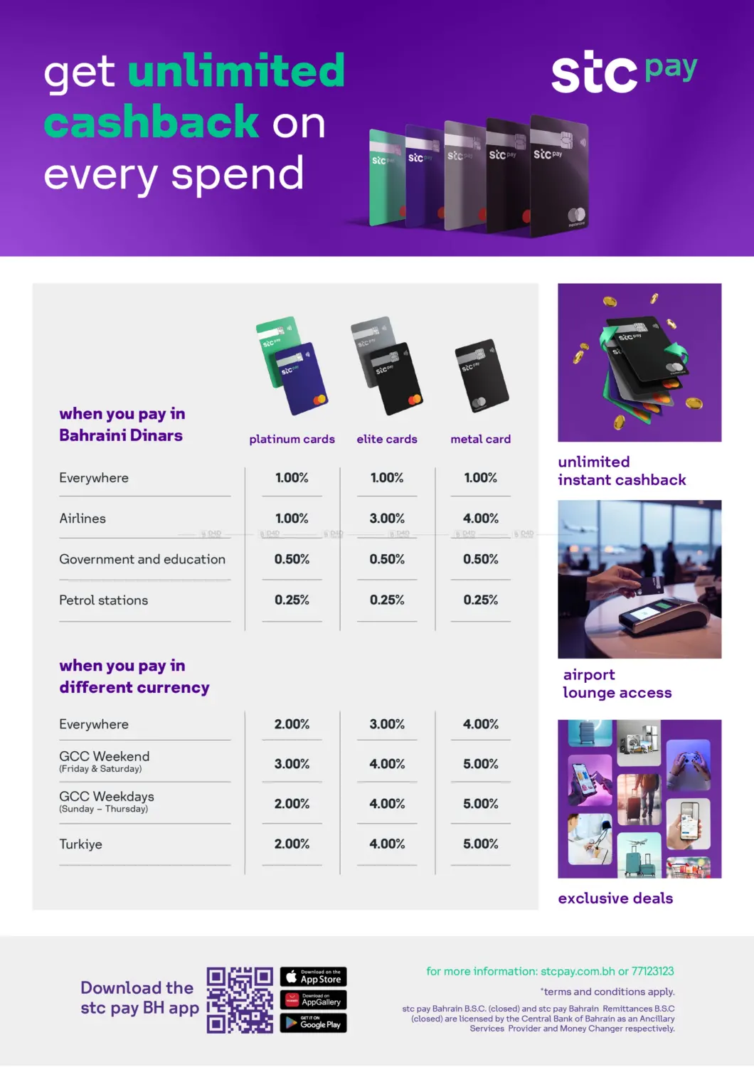 stc pay cards - unlimited cashback